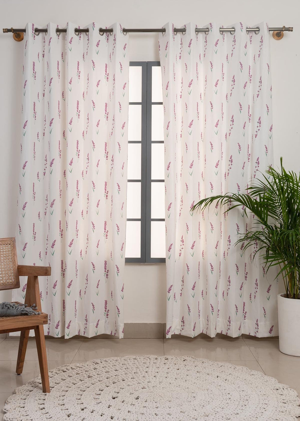 Fields of Lavender 100% cotton floral curtain for kids room - Room dar